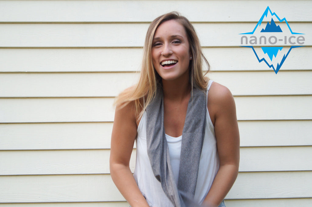 Cooling Scarf Grey - COOLING BALLS INCLUDED! – Nano-Ice Cooling Necklace